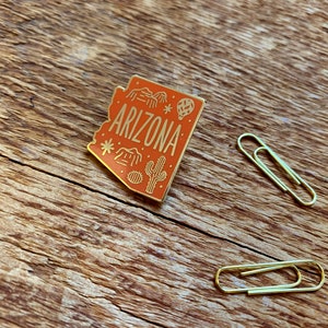Arizona Enamel Pin, Arizona State Pin, Single Hard Enamel Pin With ...