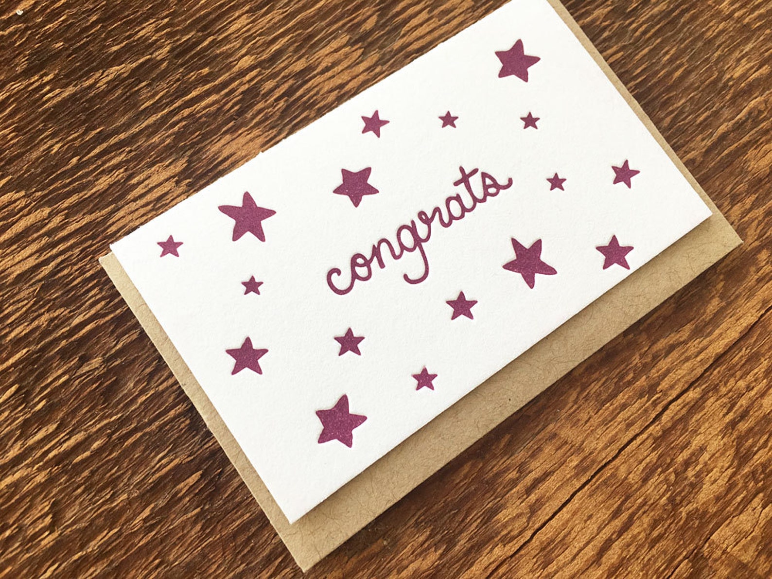 Congrats Purple Stars Enclosure Card Gift Card Mini Card - Etsy