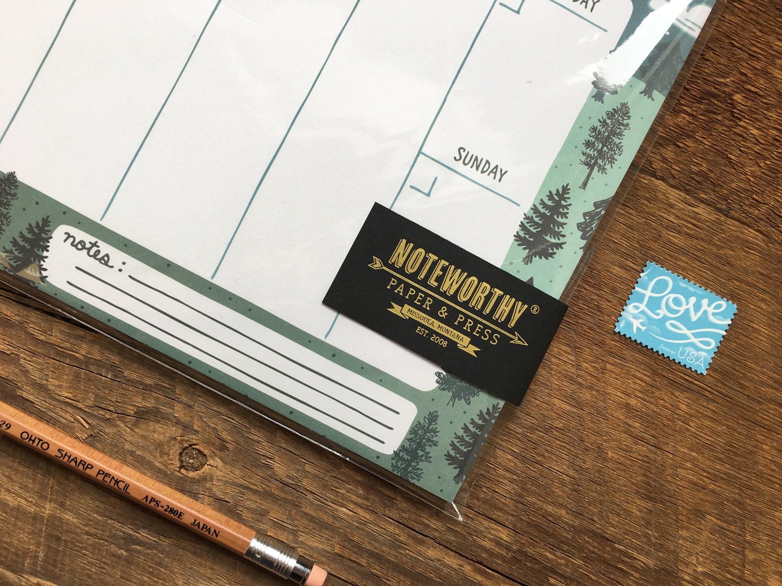 Tree Weekly Desk Planner Pine Tree to Do 6.75 X 9.75 Notepad | Etsy