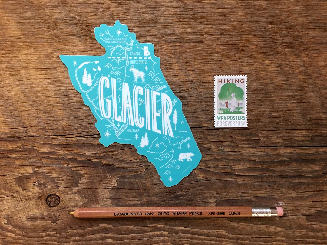 Glacier Sticker, Glacier National Park Sticker, Single Die Cut Vinyl ...