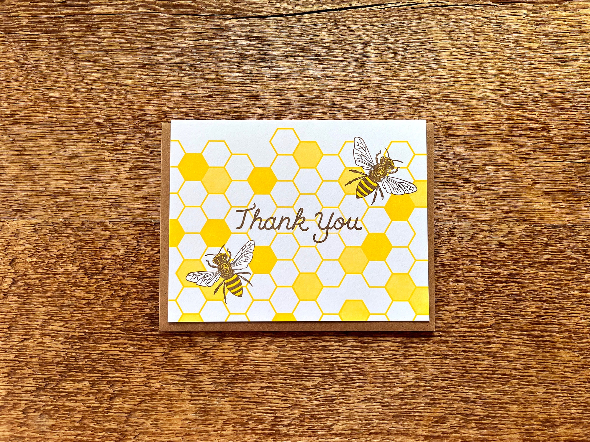 Thank You Honey Bees, Thank You Cards, Boxed Set of 6 Letterpress Cards ...