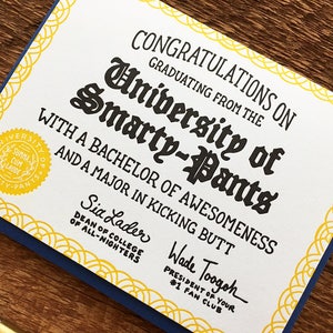 Congratulations Smarty-pants Humor Grad Card Graduation - Etsy