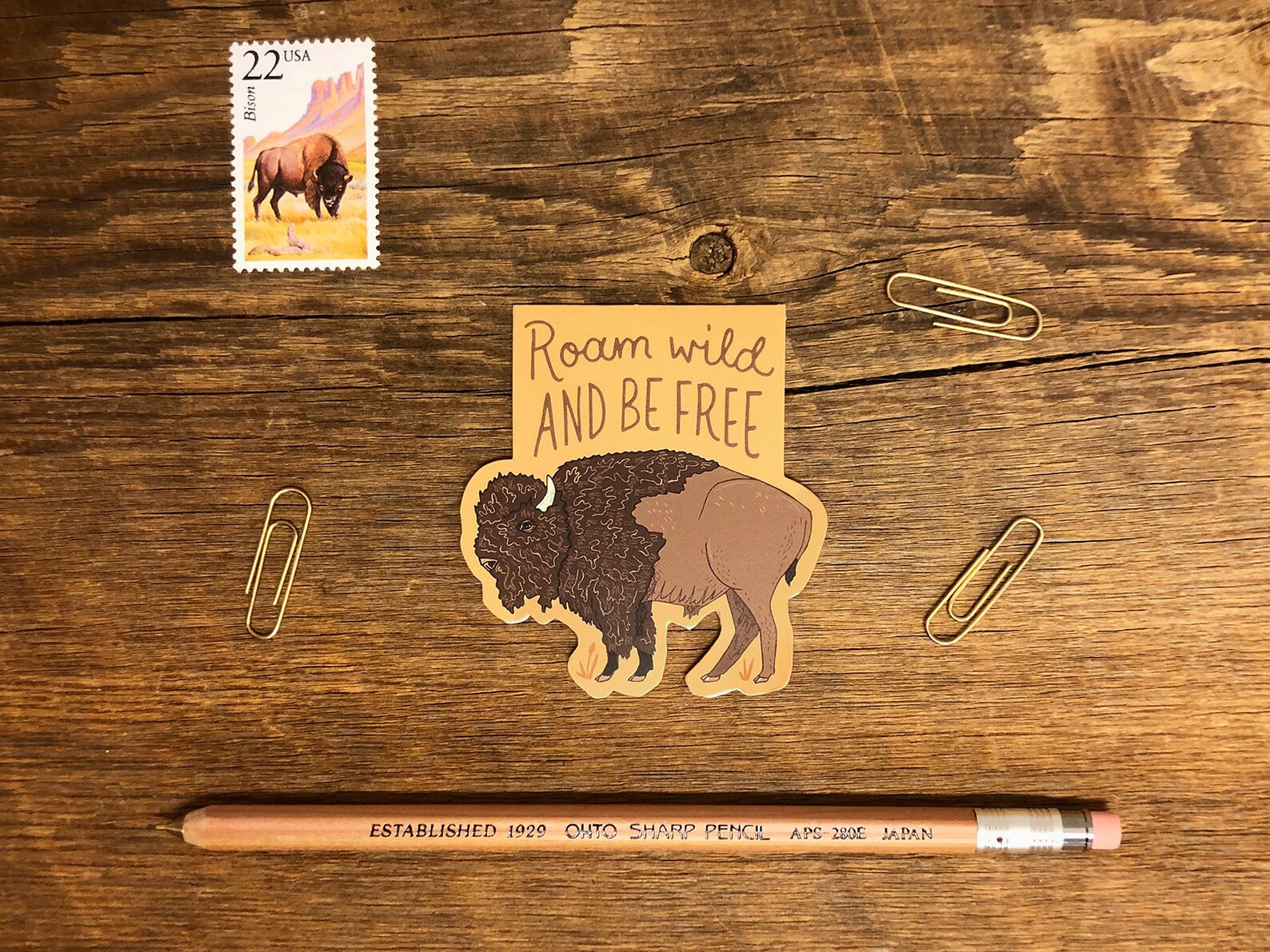 Roam Buffalo Magnetic Bookmark Buffalo Bookmark Die Cut | Etsy