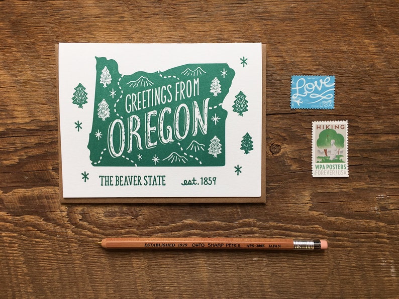 Oregon Greeting Card Greetings From Oregon Boxed Set of | Etsy