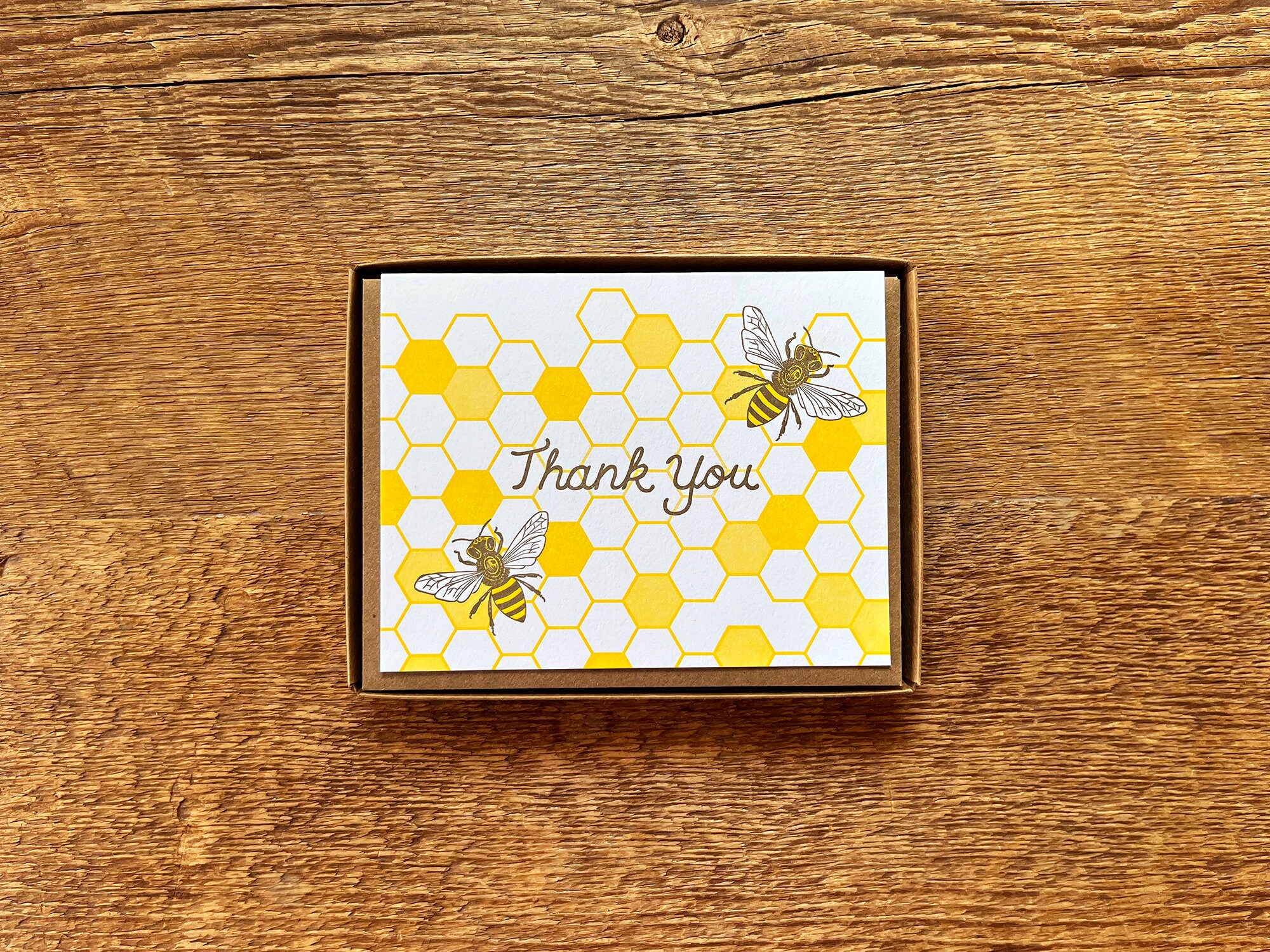 Thank You Honey Bees, Thank You Cards, Boxed Set of 6 Letterpress Cards ...