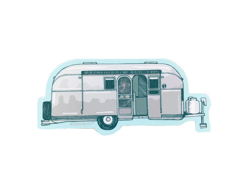 Silver Camper Sticker Vintage Camper Sticker Camping | Etsy