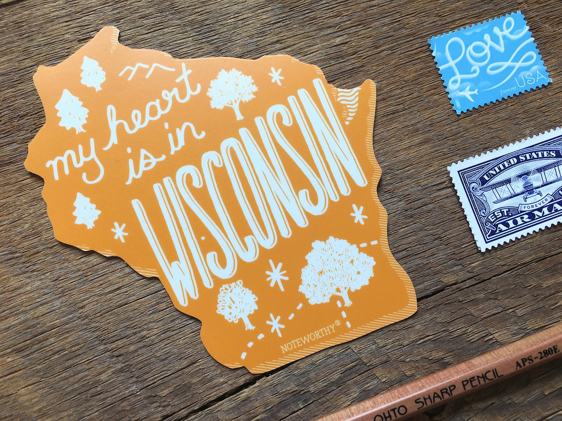 Wisconsin Sticker Wisconsin State Sticker Bumper Sticker - Etsy