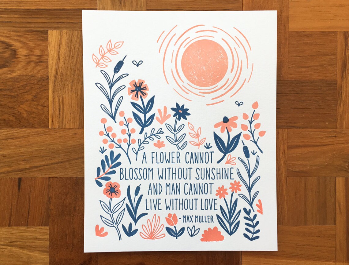 Letterpress Art Print Max Muller Quote 8 X 10 - Etsy