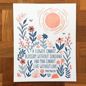 Letterpress Art Print, Max Muller Quote, 8 X 10 - Etsy