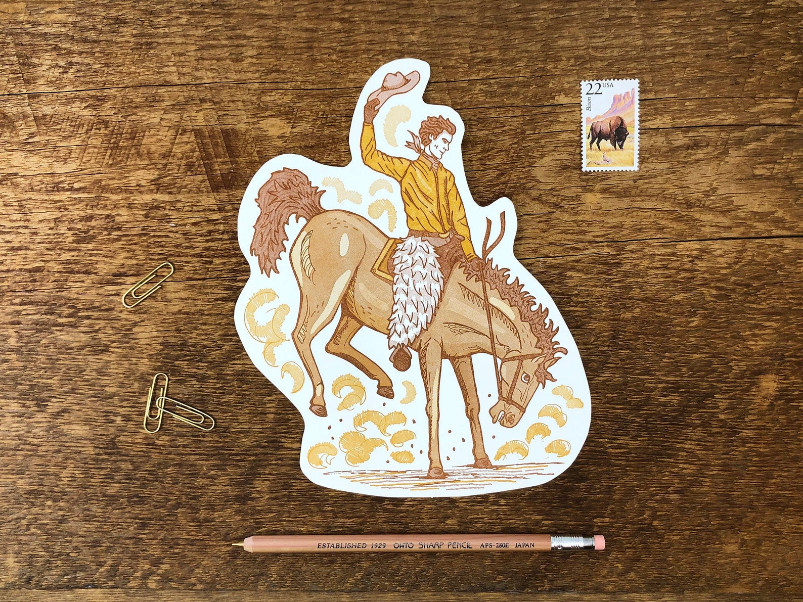 Bucking Bronco Postcard, Howdy Pardner, Cowboy Postcard, Bucking Bronco ...