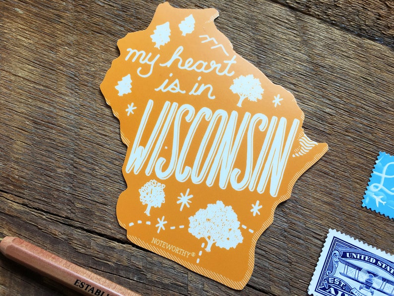 Wisconsin Sticker Wisconsin State Sticker Bumper Sticker - Etsy