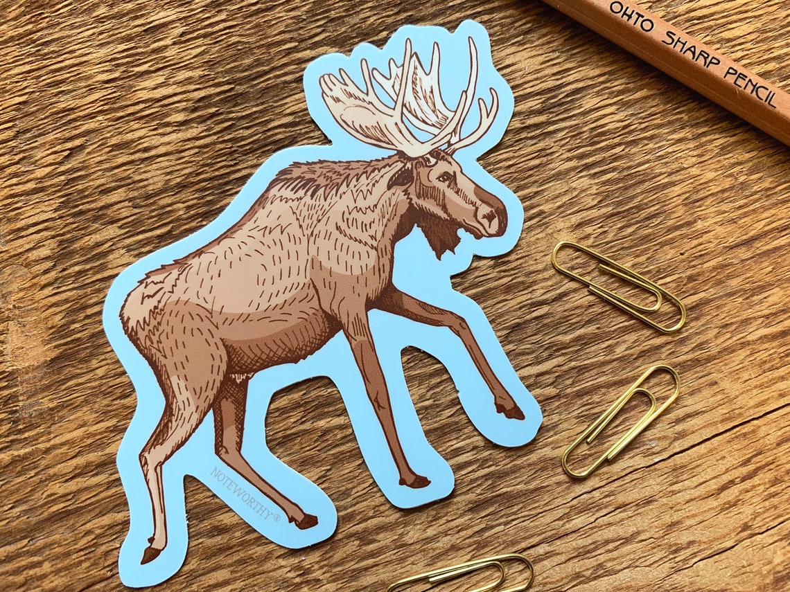 Moose Sticker Single Die Cut Vinyl Sticker | Etsy