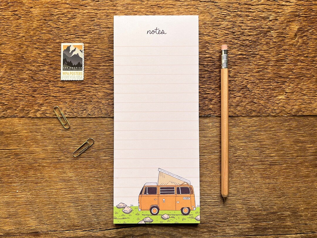 Camper Van Notepad, Camper Van Notes, Vintage Camper Outdoors Notepad ...