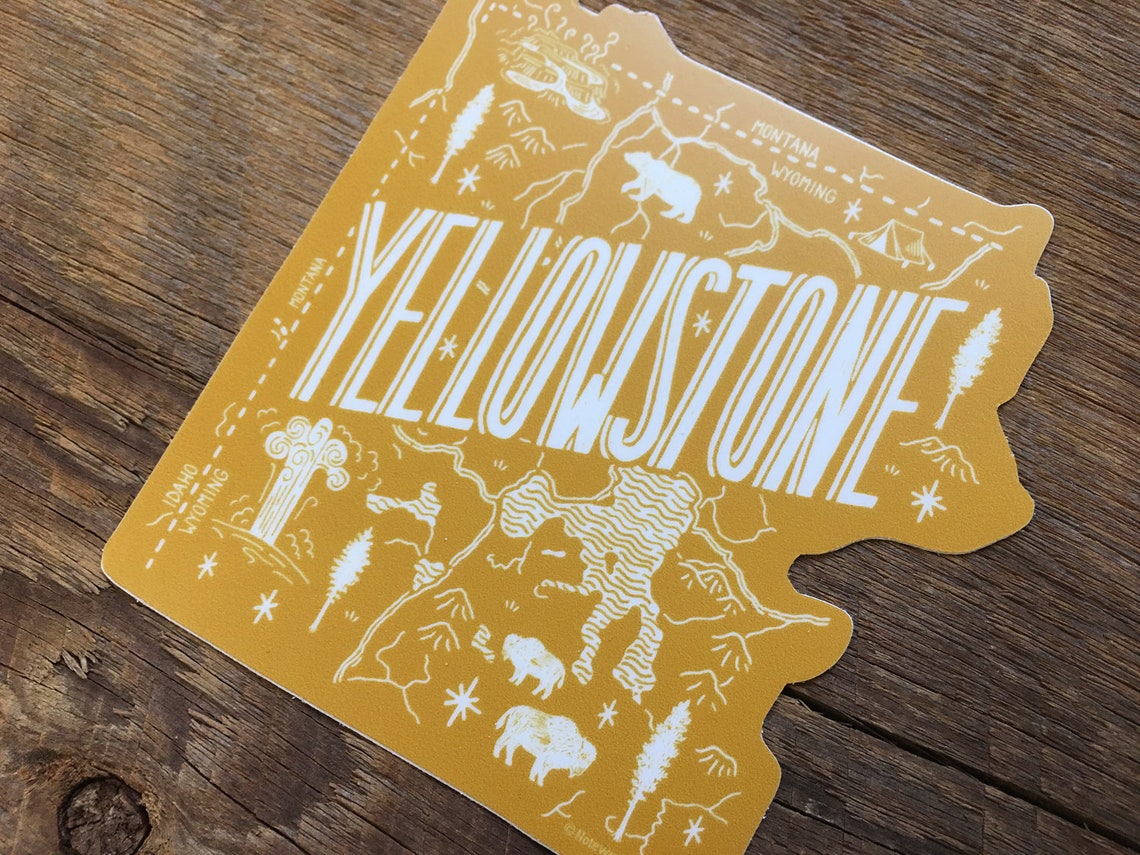 Yellowstone Sticker Yellowstone National Park Sticker Bumper | Etsy
