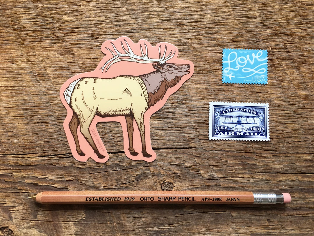 Elk Sticker, Wildlife Sticker, Outdoor Sticker, Single Die Cut Vinyl ...