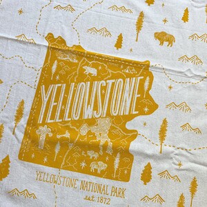 Yellowstone Tea Towel, Yellowstone National Park, Single Screen Printed ...