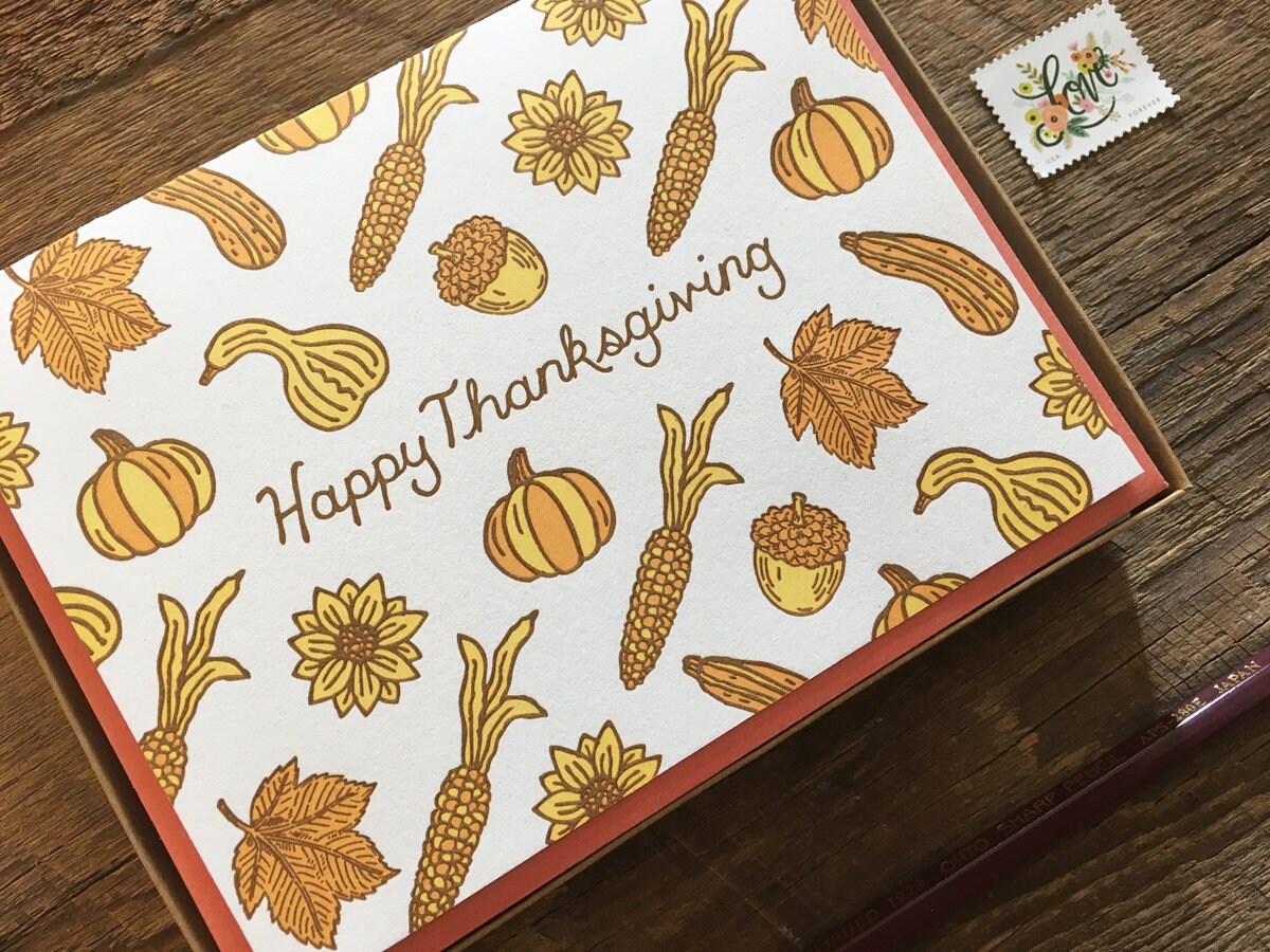 Happy Thanksgiving Boxed Set of 6 Thanksgiving Cards | Etsy