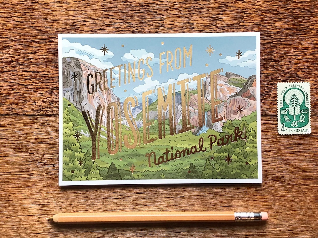 Yosemite National Park Postcard, Greetings From Yosemite National Park ...