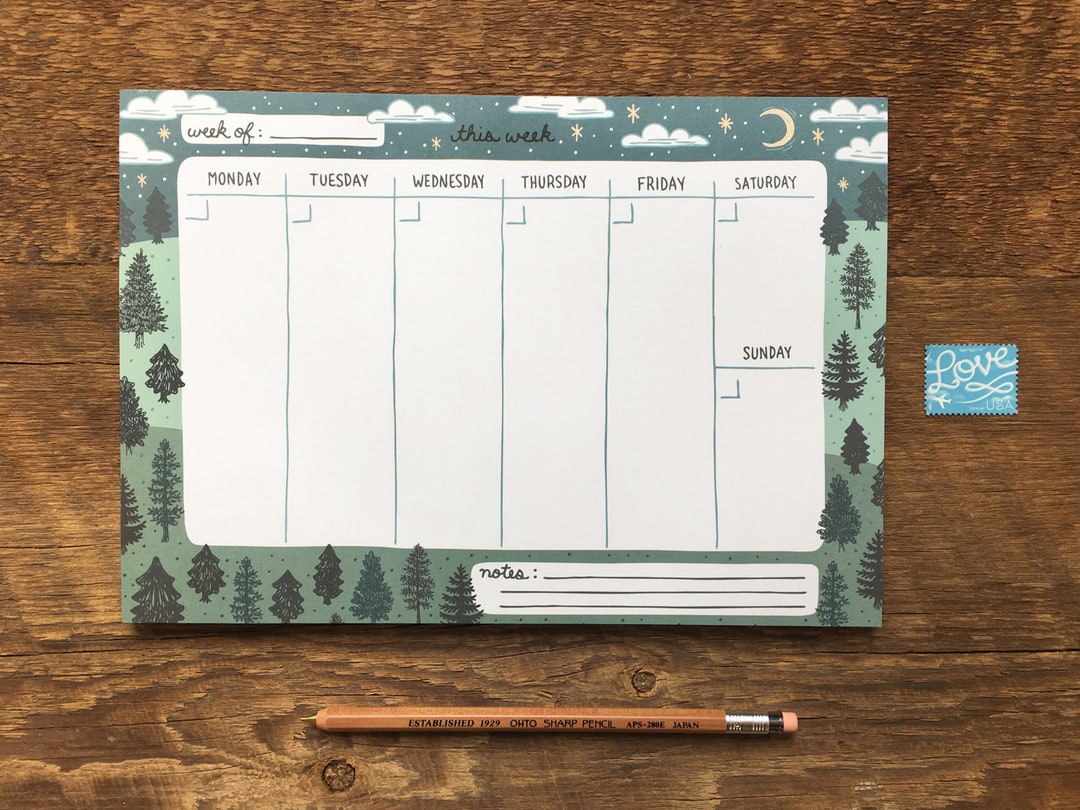 Tree Weekly Desk Planner, Pine Tree to Do, 6.75 X 9.75 Notepad - Etsy