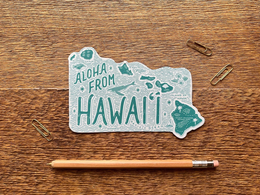 Hawaii Sticker, Hawaii Map State Sticker, Single Die Cut Vinyl Sticker ...