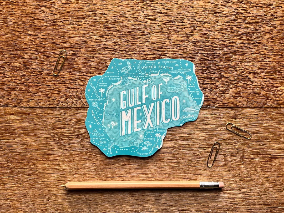 Gulf of Mexico Sticker, Gulf Coast Single Die Cut Vinyl Sticker - Etsy