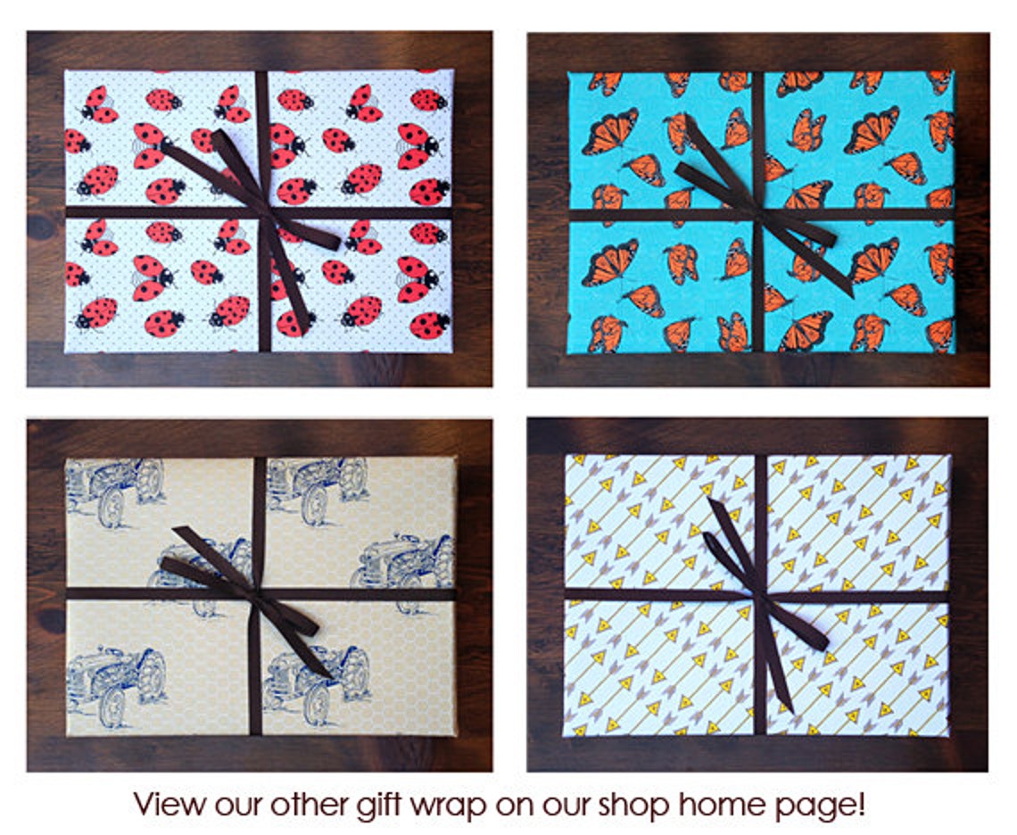 Ladybug Pattern Gift Wrap / Set of 3 Sheets | Etsy