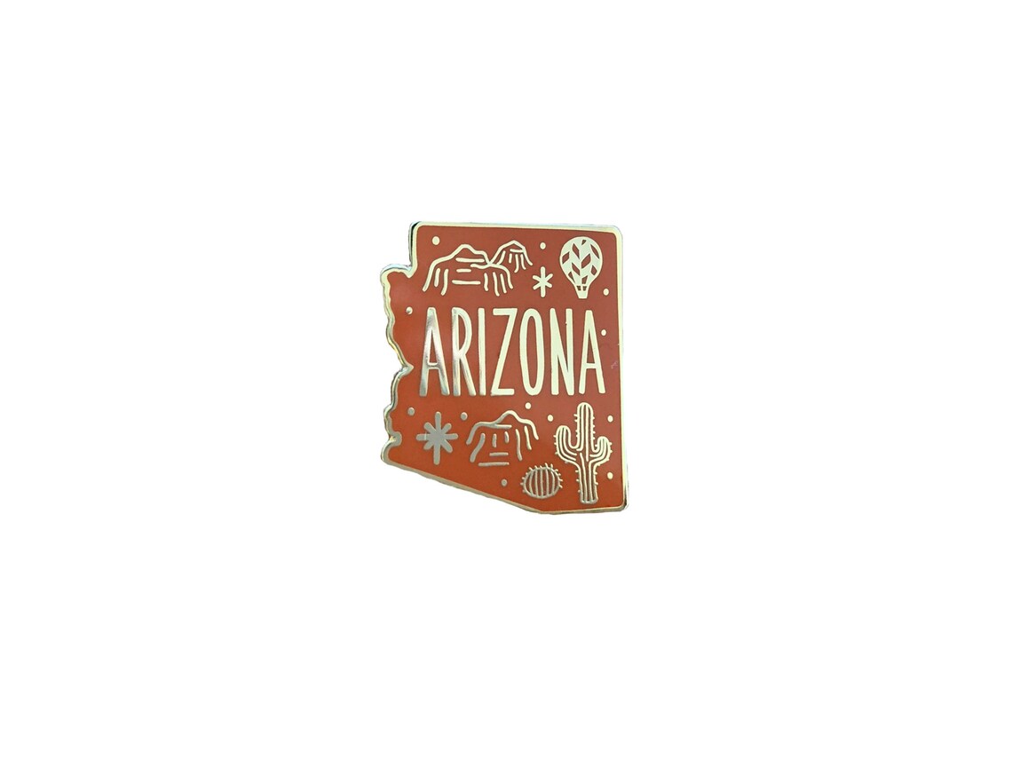 Arizona Enamel Pin Arizona State Pin Single Hard Enamel Pin - Etsy