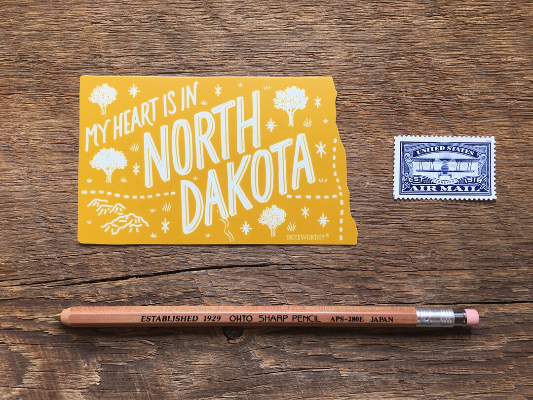 North Dakota Sticker, North Dakota State Sticker, Single Die Cut Vinyl ...