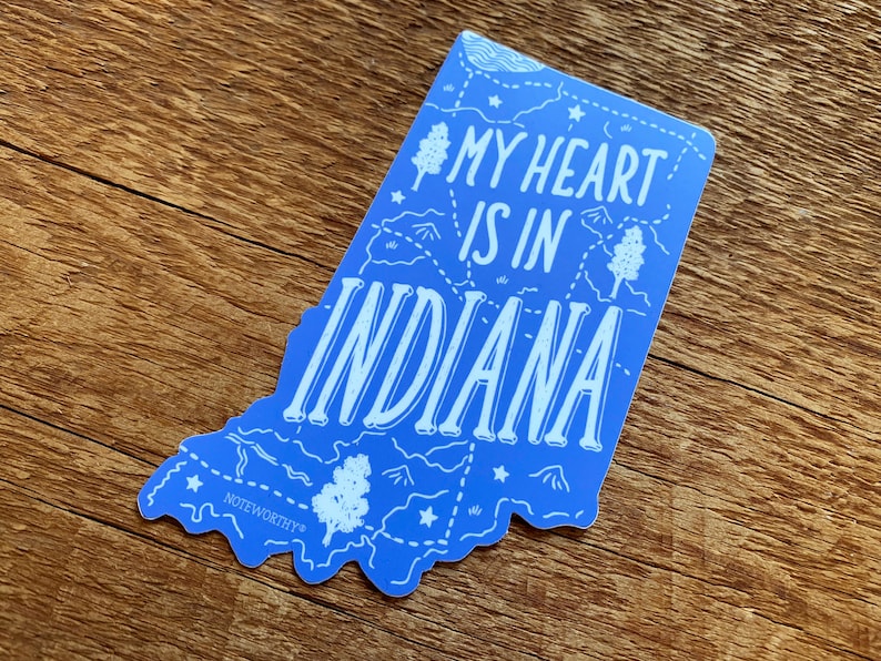 Indiana Sticker Indiana State Sticker Bumper Sticker Single - Etsy