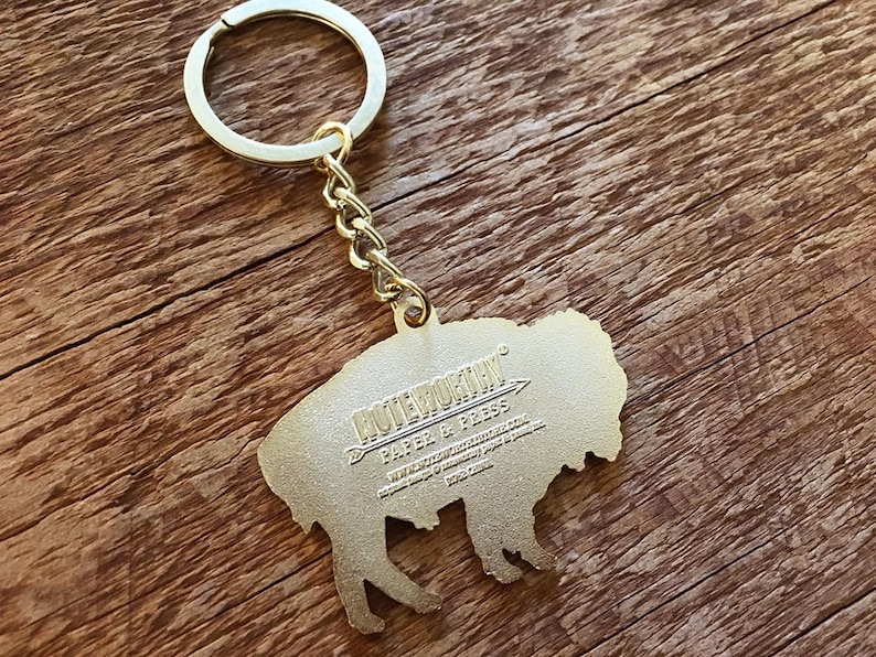 Bison Enamel Keychain Buffalo Keychain Explore Keychain - Etsy
