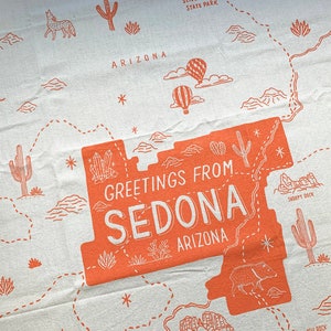 Sedona Arizona Tea Towel, Sedona Tea Towel, Single Screen Printed ...