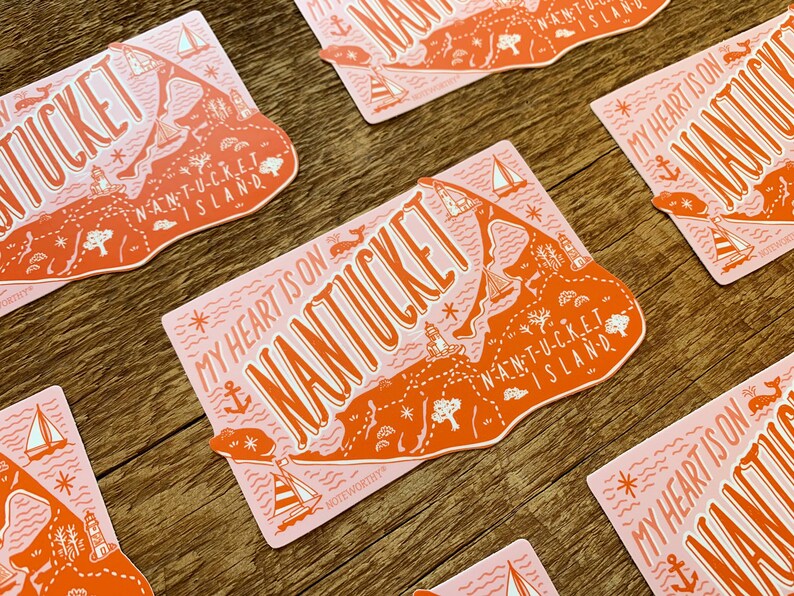 Nantucket Sticker, Nantucket Massachusetts Sticker, Single Die Cut ...