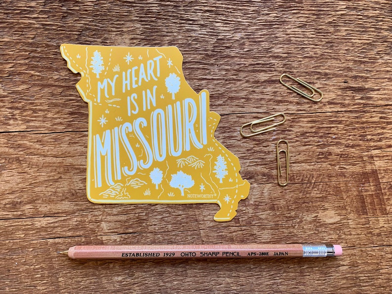 Missouri Sticker Missouri State Map Sticker Bumper Sticker - Etsy