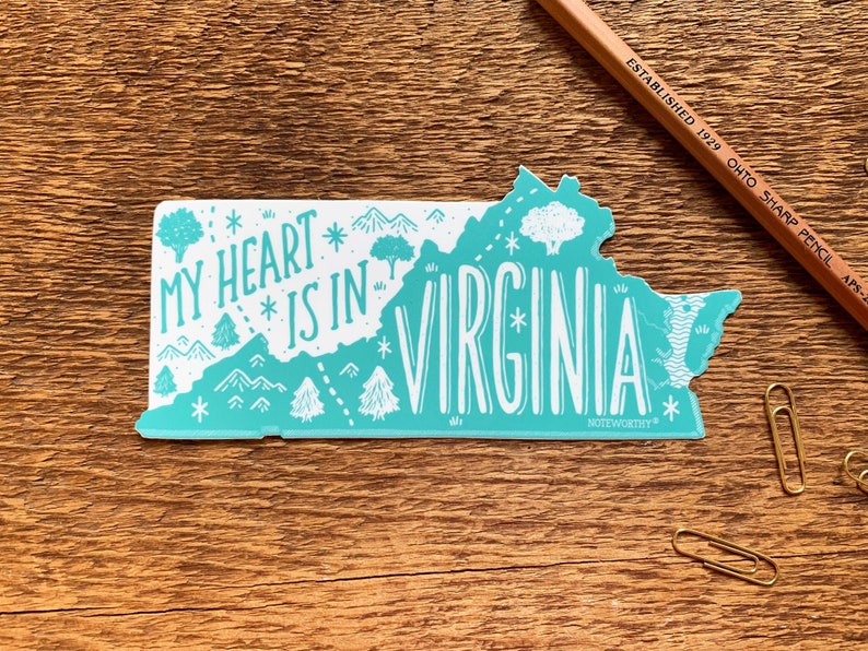 Virginia Sticker Virginia State Sticker Bumper Sticker - Etsy