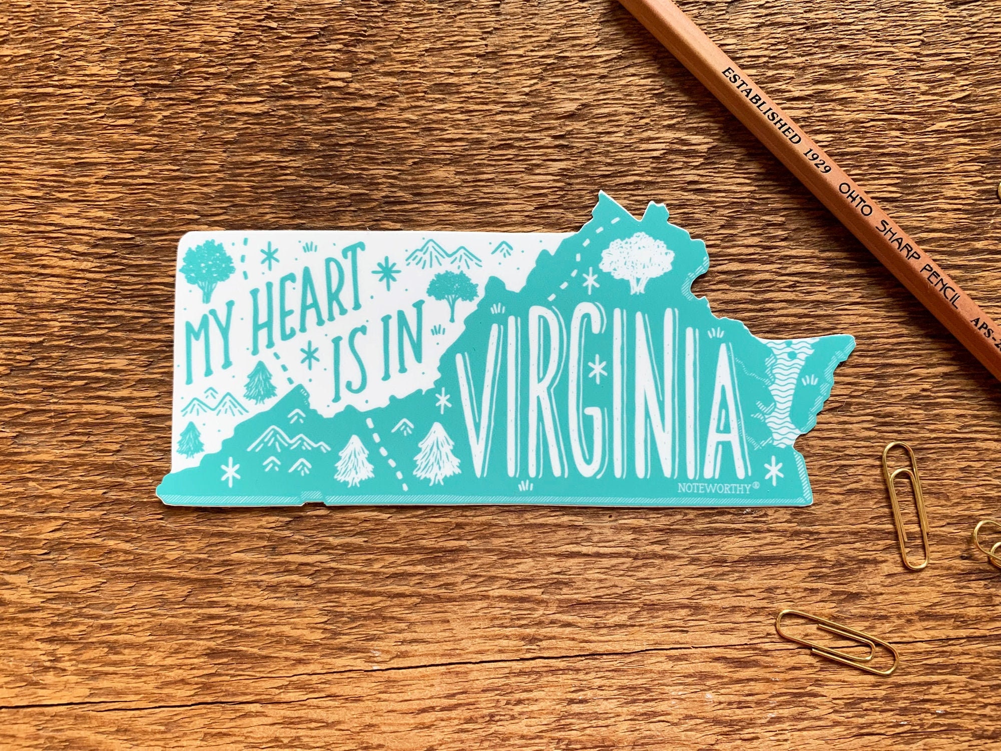 Virginia Sticker Virginia State Sticker Bumper Sticker | Etsy