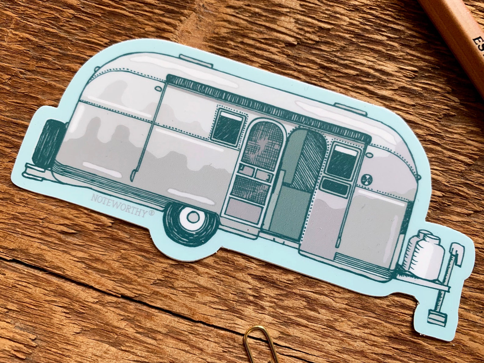 Silver Camper Sticker, Vintage Camper Sticker, Camping Sticker, Single ...