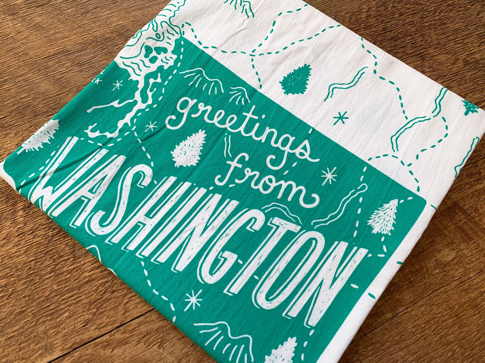 Washington Tea Towel, Washington State Tea Towel, Single Screen Printed ...