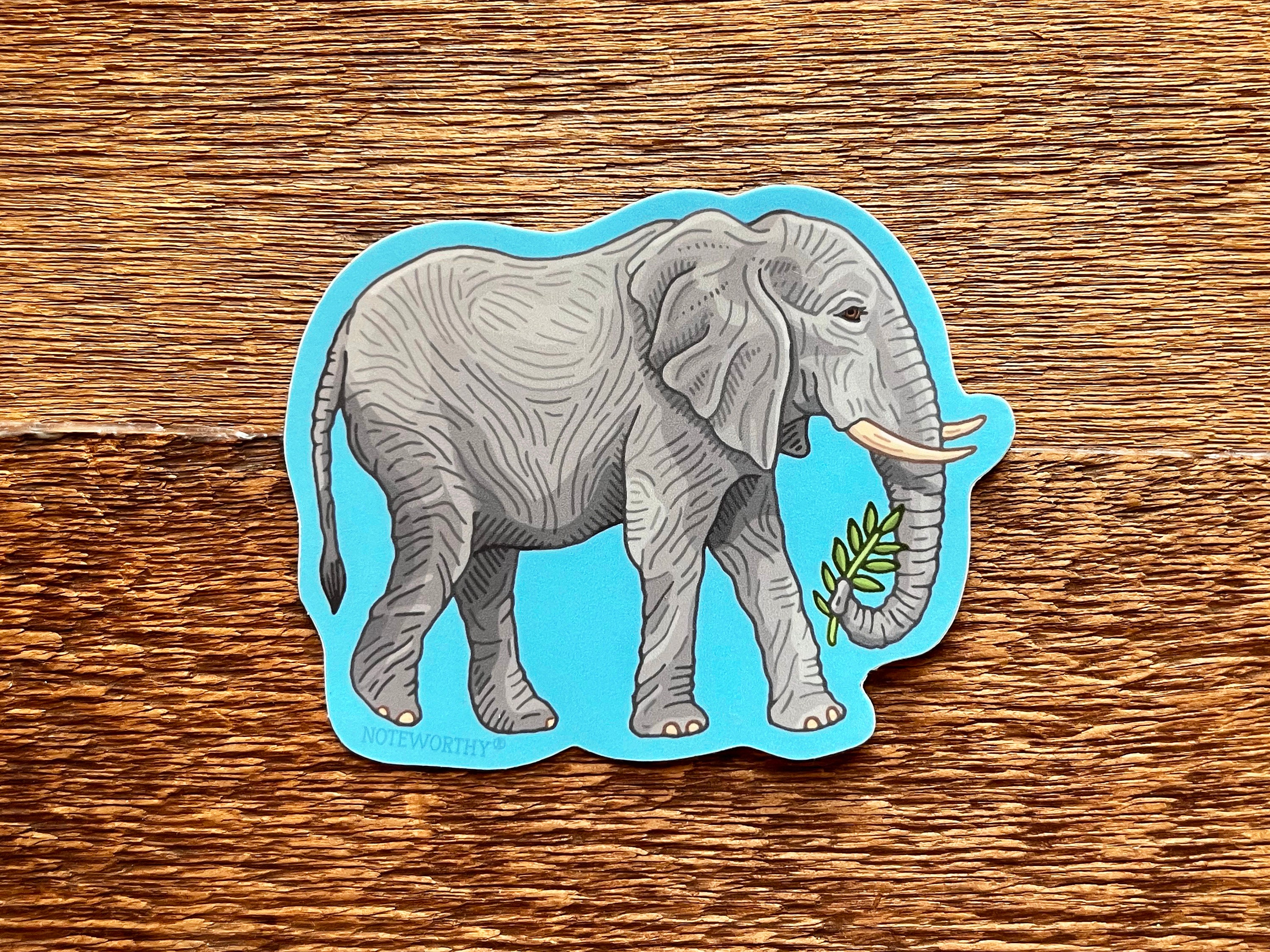 Elephant Sticker, Animal Sticker, Wild Sticker, Single Die Cut Vinyl ...