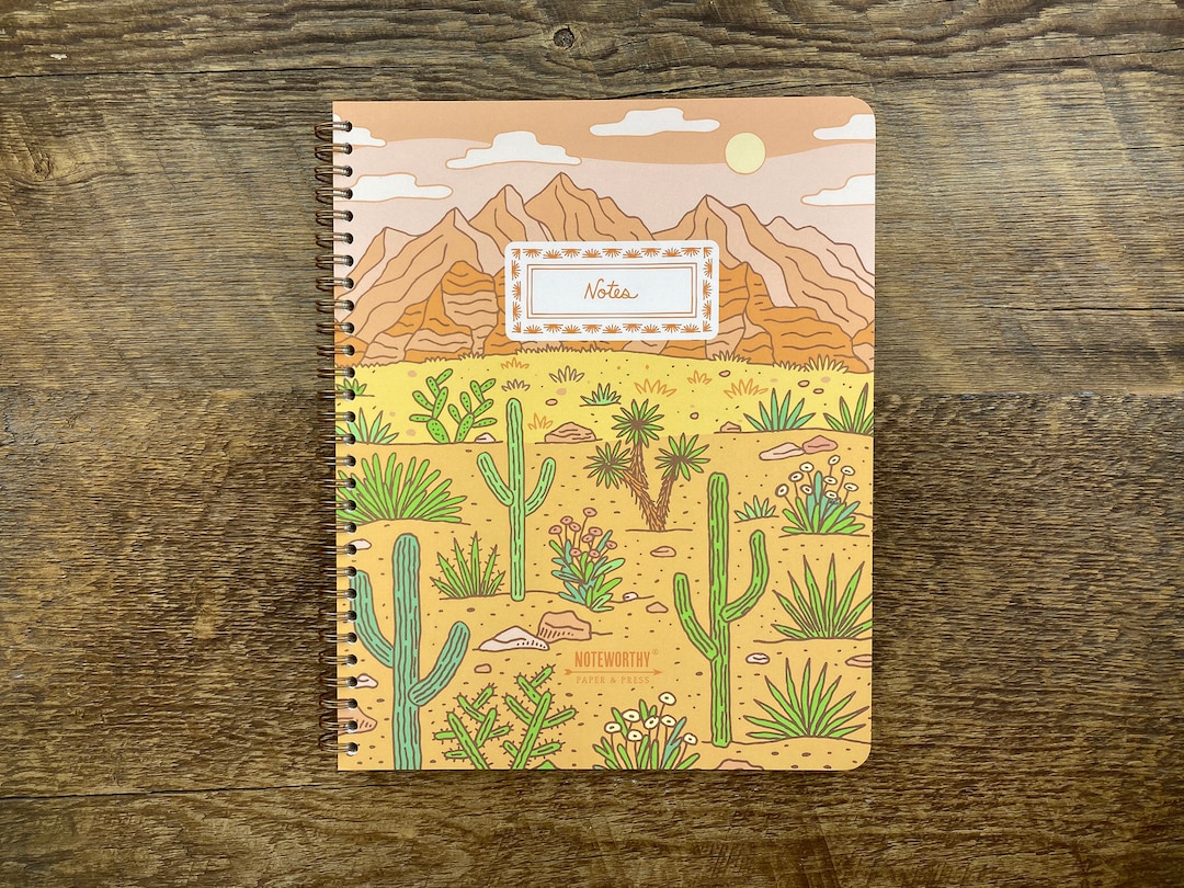 Desert Notebook, Cactus Notebook, Wire-o Notebook, Lined Pages - Etsy