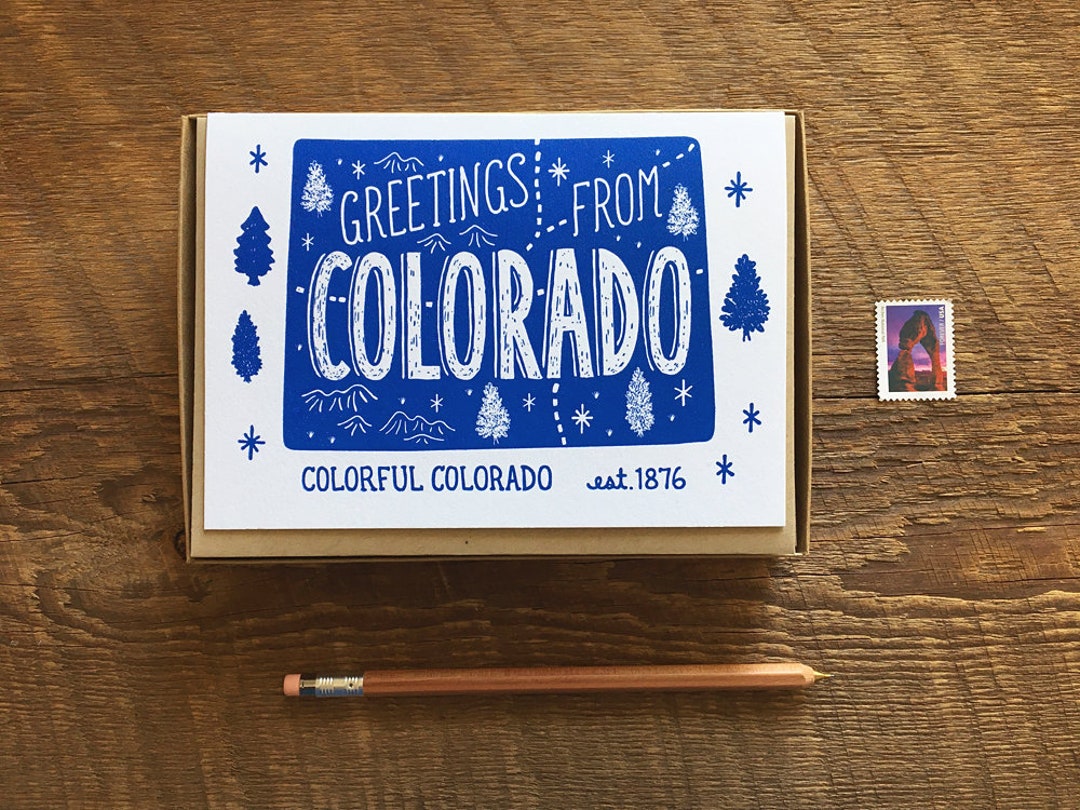 Colorado Greeting Card, Greetings From Colorado, Boxed Set of 6, A6 ...