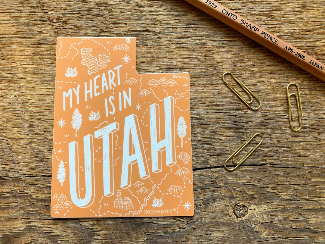 Utah Sticker, Utah State Sticker, Single Die Cut Vinyl Sticker - Etsy