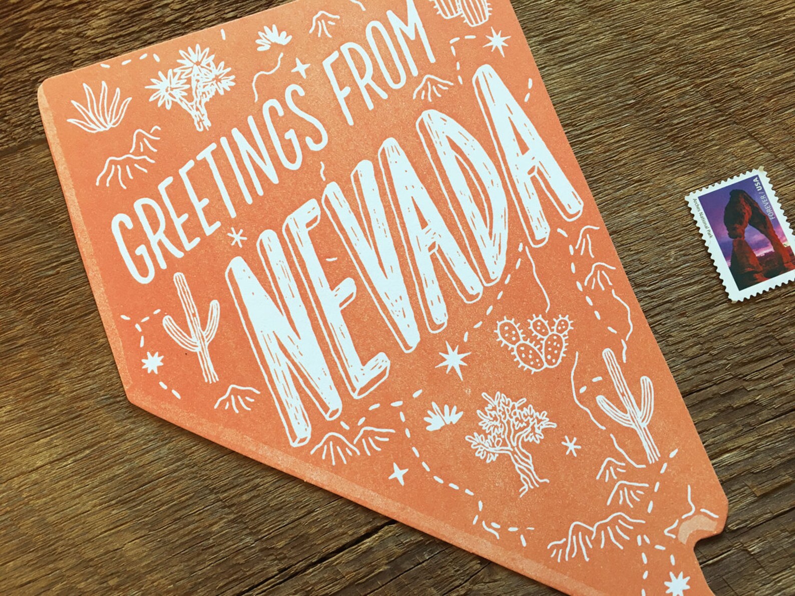 Nevada Postcard Greetings From Nevada Die Cut Letterpress - Etsy