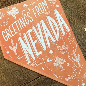 Nevada Postcard, Greetings From Nevada, Die Cut Letterpress State ...
