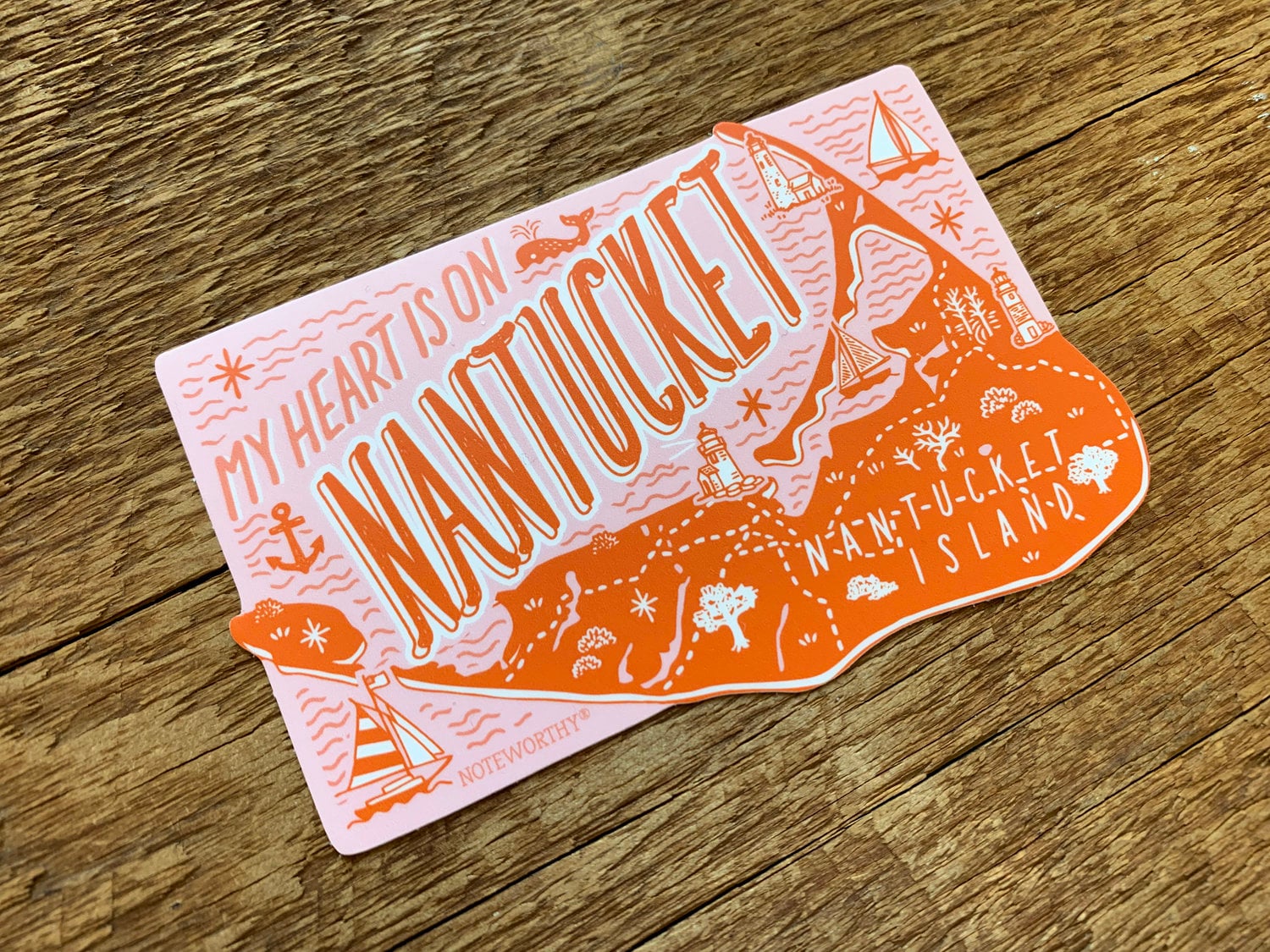 Nantucket Sticker, Nantucket Massachusetts Sticker, Single Die Cut ...