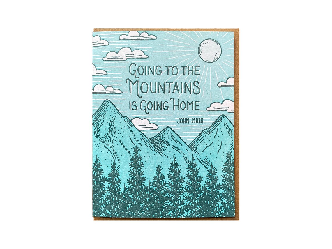 John Muir Quote Encouragement Card Mountain Card Outdoors - Etsy