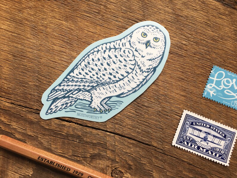 Snowy Owl Sticker, Owl Sticker, Outdoor Sticker, Single Die Cut Vinyl ...