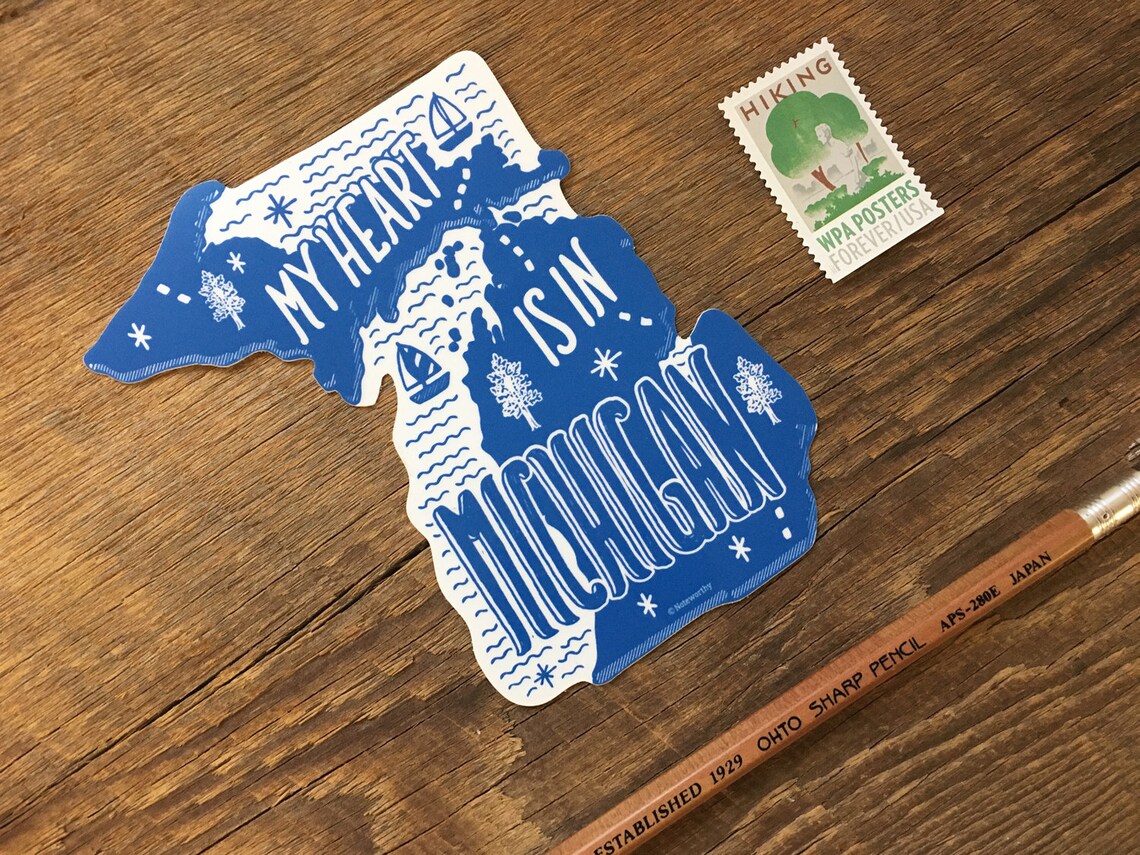 Michigan Sticker Michigan State Sticker Bumper Sticker - Etsy