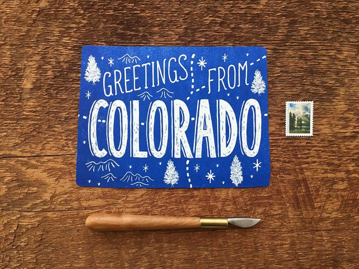 Colorado Postcard Greetings From Colorado Die Cut - Etsy