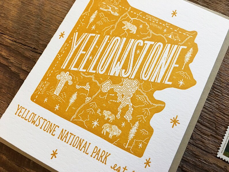 Yellowstone Greeting Card Yellowstone National Park A2 - Etsy