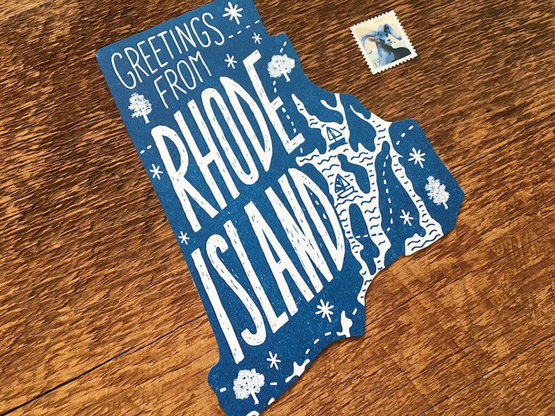 Rhode Island Postcard, Greetings From Rhode Island, Single Die Cut ...